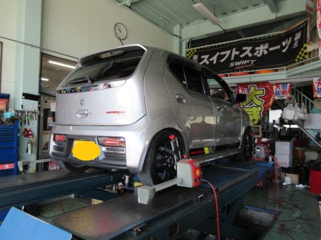 HA36Sアルトワークスアライメント調整・HA23Vアルトバンのアウターハンドル交換・アルト車検整備 | スズキ アルトワークス4WD メンテナンス商品 タイヤ・ホイール関連 > アライメント ...